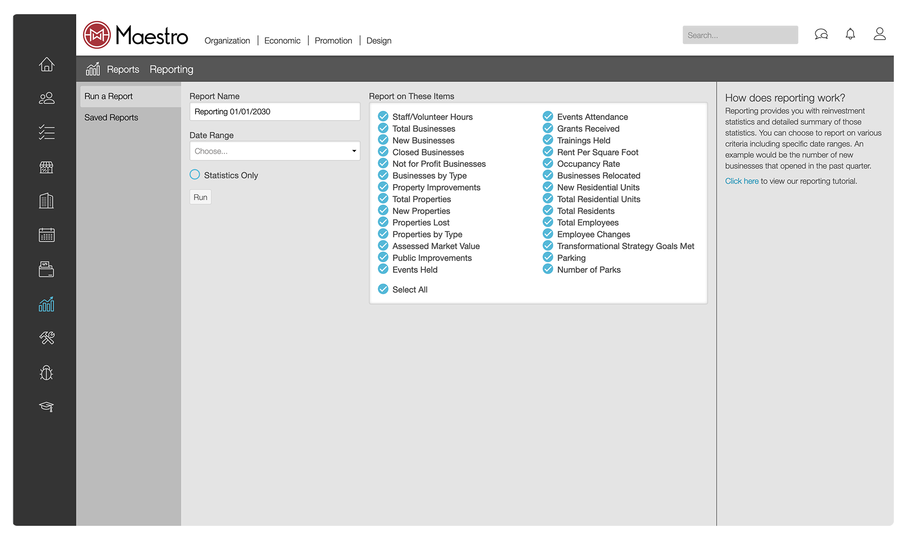 reporting | Maestro Community Manager